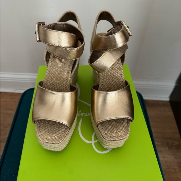 Sam Edelman | Shoes | Sam Edelman Gold Wedges | Poshmark
